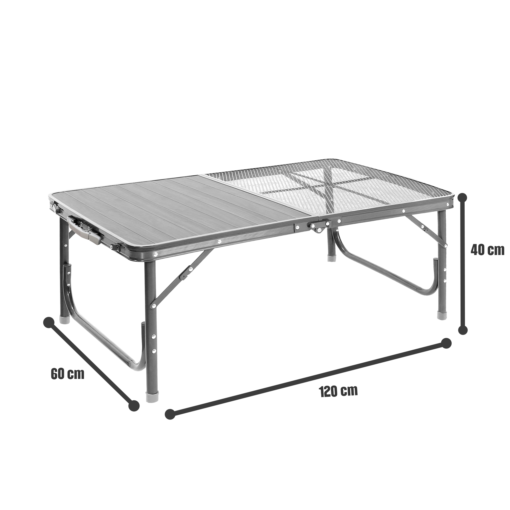 Aluminum Table Half Aluminum Half Mesh 120*60 - Camouflage